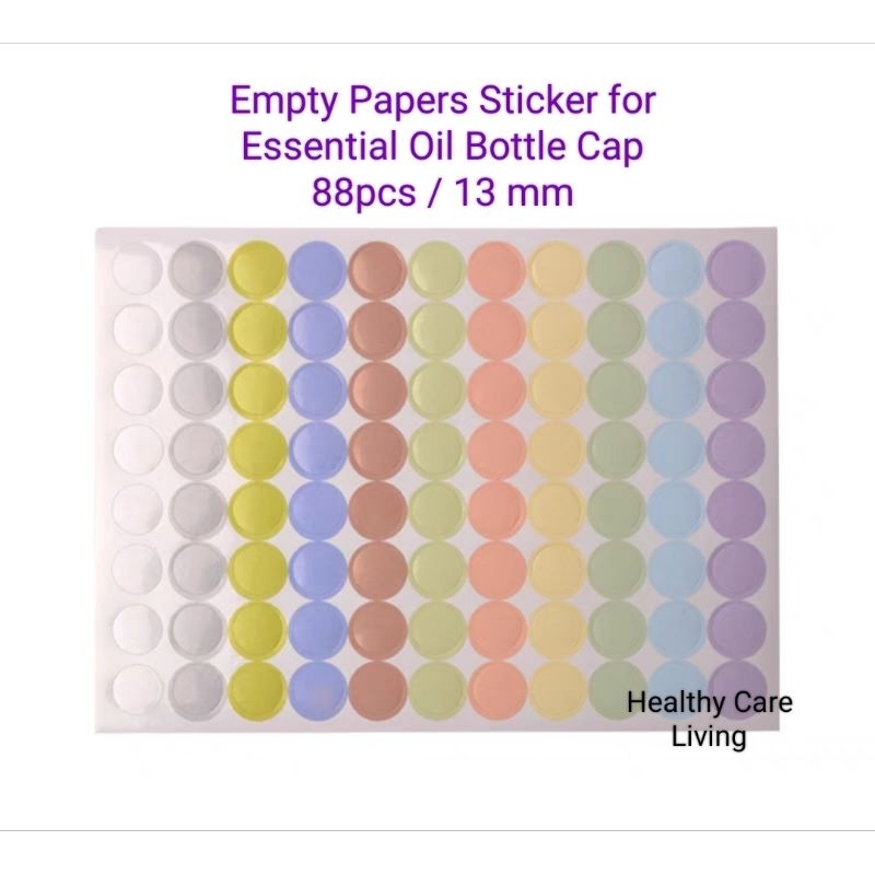 100Pcs Colorful Essential Oil Sticker for Bottle Cap Label suitable ...