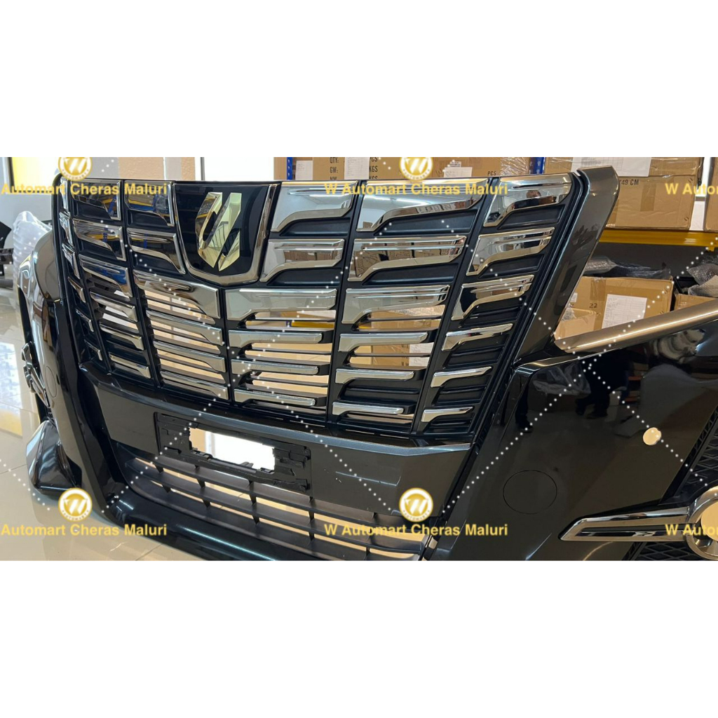 ALPHARD 15 *AERO* TYPE BLACK DARK CHROME FRONT BUMPER-USED | Shopee ...