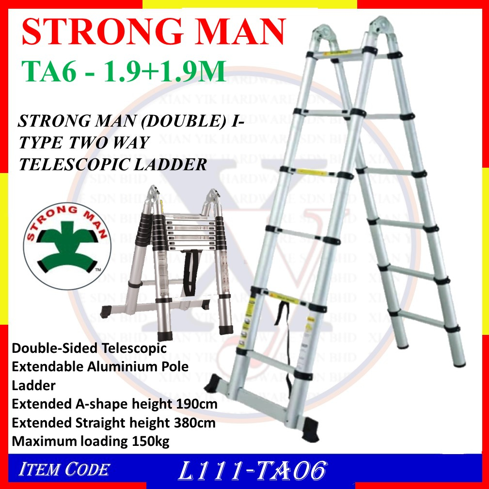 L111-TA06 (TA6 - 1.9+1.9M) STRONGMAN (DOUBLE) I-TYPE TWO WAY TELESCOPIC ...