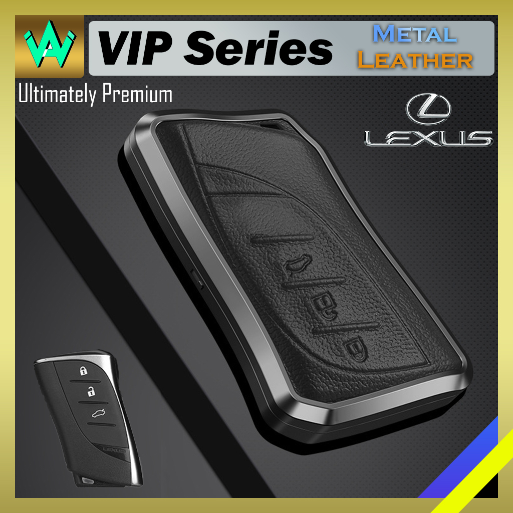 Lexus Key Cover ES250 ES350 ES300h LS500h Aluminium Alloy Genuine Leather Cow Hide Sarung Kunci ...