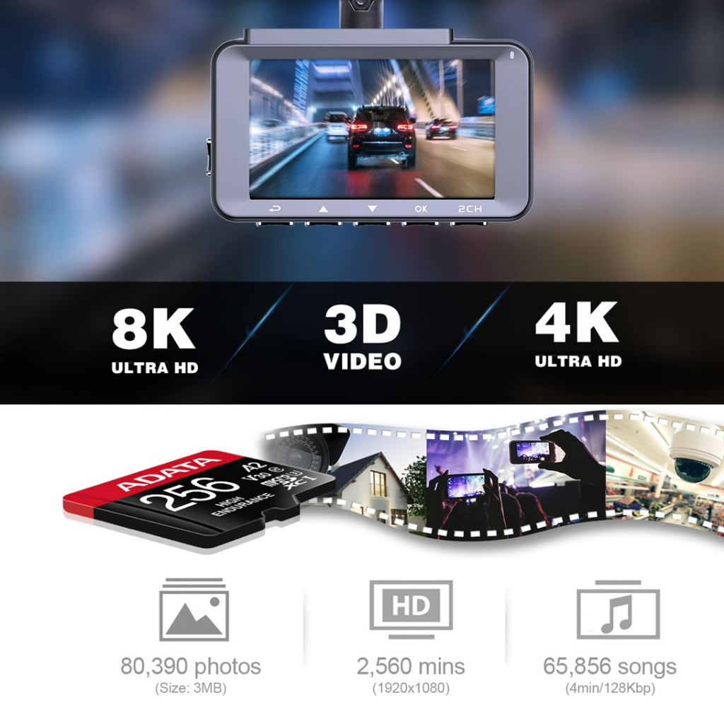ADATA High Endurance MicroSD Card A2 for dashcam, motion cameras High ...