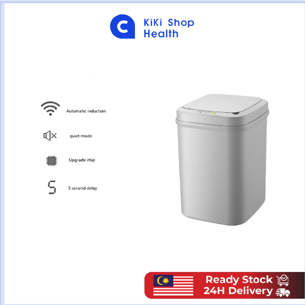 KIKI Automatic Touchless Motion Sensor Electronic Dustbin 14L Sensing Kitchen Garbage Induction ...