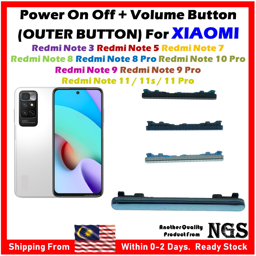 Power On Off + Volume Button Side Button Key Set Compatible for Xiaomi ...