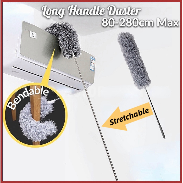 Extra Long Handle Extendable Bendable 𝟮𝟴𝟬𝗖𝗠 Microfiber Feather Duster ...
