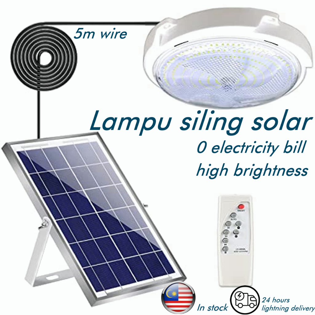 💡Ready Stock💡1500W Lampu siling solar LED Solar Ceiling light Pendant ...