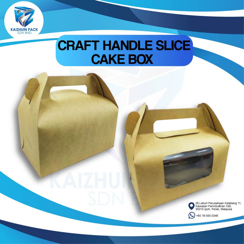 Craft Handle Slice Cake Box - Craft Paper (50pcs) | Shopee Malaysia