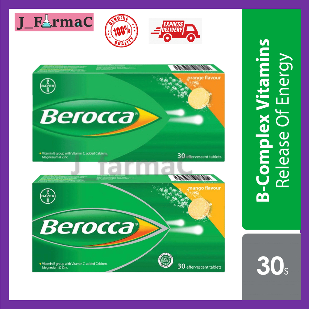 Berocca Effervescent Tablet 30's (Mango/Orange) | Shopee Malaysia