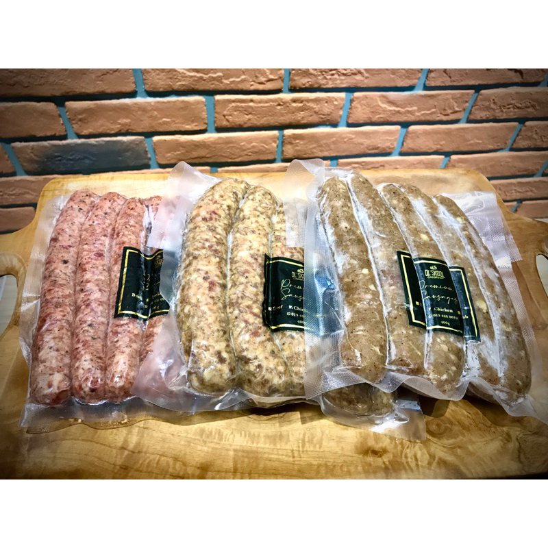 [COMBO] Premium Lamb, Beef & Chicken Sausages 400g x 3 Halal Homemade ...