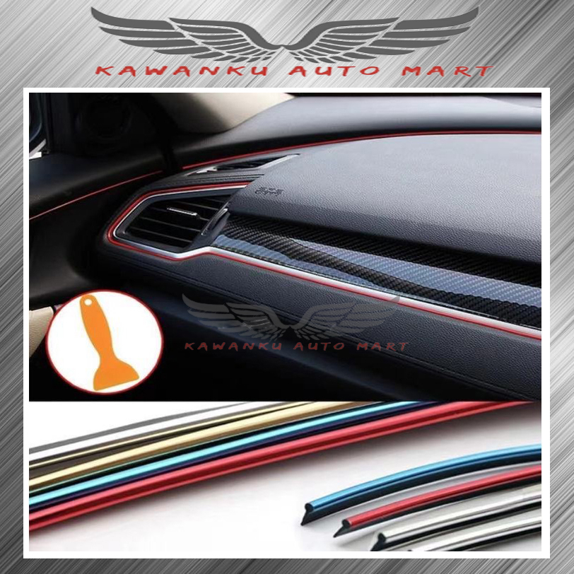 Universal Car Dashboard Line 5meter Car Interior Gap DF Strip Trim Grid ...