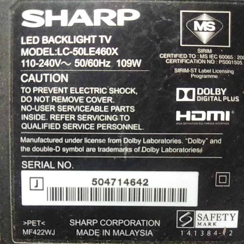 SHARP LC-50LE460X Spare part | Shopee Malaysia