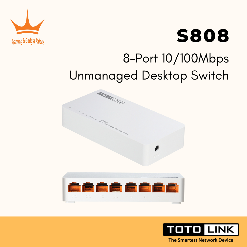 TOTOLINK S808 8 Port 10/100Mbps Mini Desktop Network Switch | Shopee ...