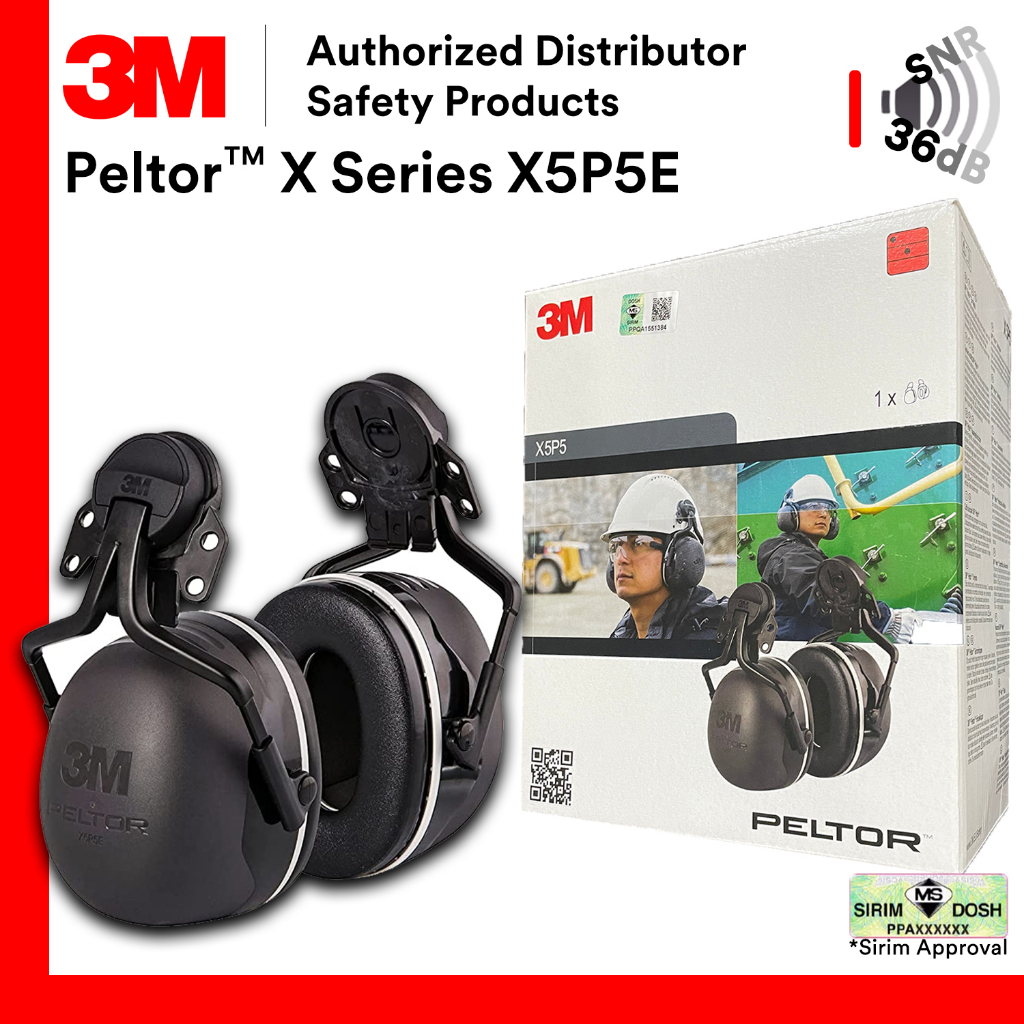 3M X5P5E PELTOR Helmet Attached Electrically Insulated Safety Earmuff DOSH SIRIM Approved Short ...