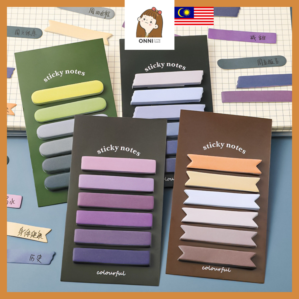 ONNI 🇲🇾 Sticky Note 120pcs Colorful Sticky Notes Bookmark Index Sticker ...