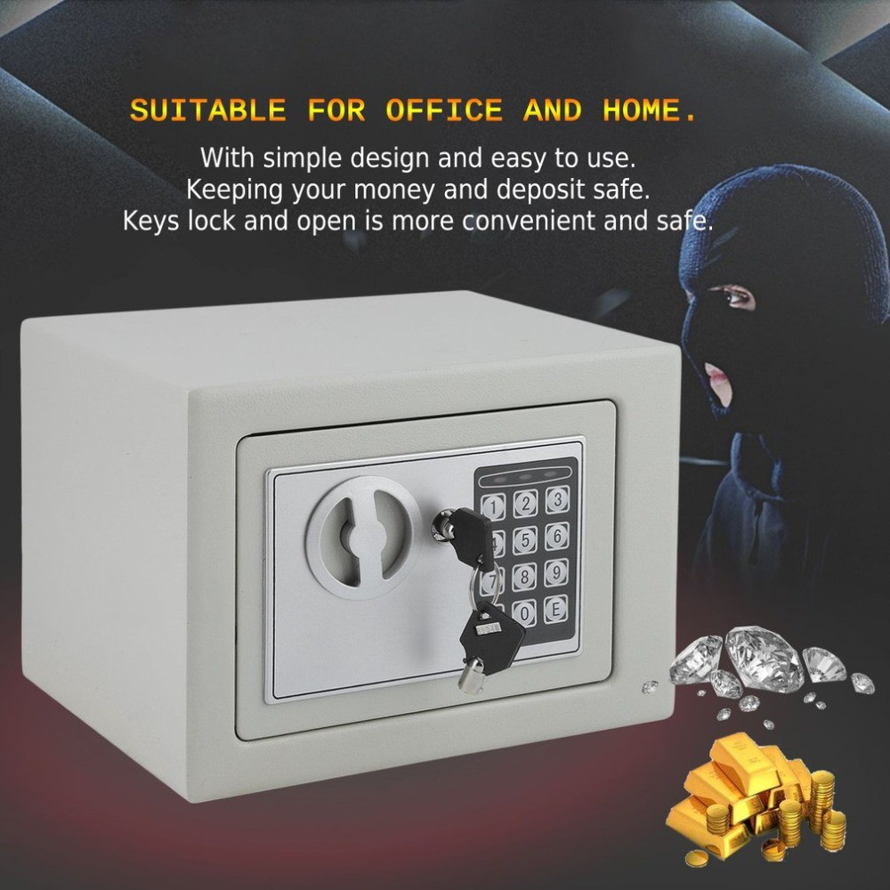 17E Electric Digital Safety Box Safe Box Lock Storage Box Anti-Theft ...