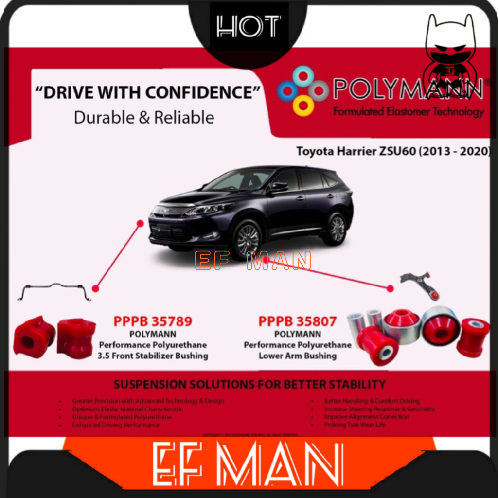 POLYMANN PU BUSH PERFORMANCE POLYURETHANE HEAVY DUTY BUSH TOYOTA ...