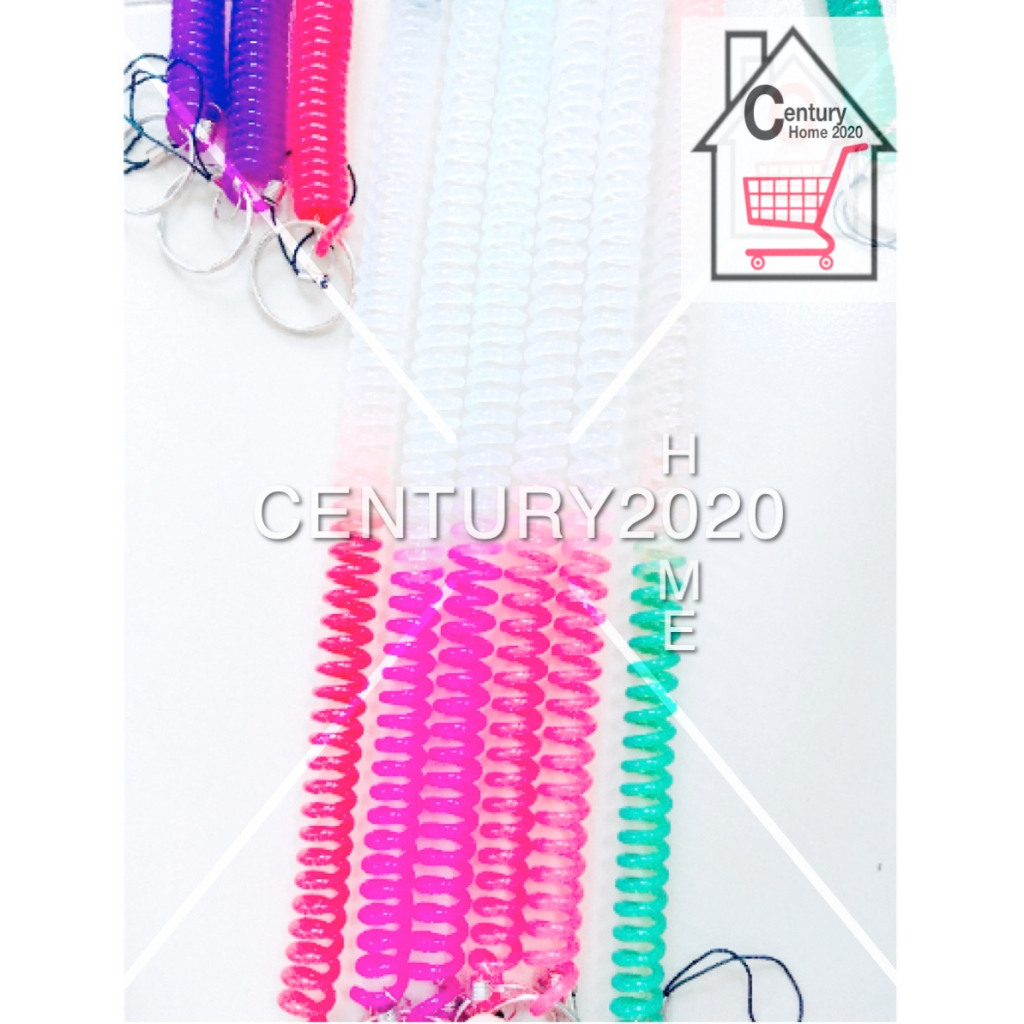 Spiral Stretch Retractable Plastic Spring Coil Flexible Cord with Snap ...