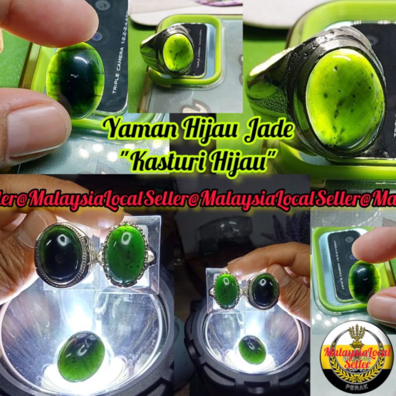 🔥🔥🔥Akik Yaman Hijau🔥🔥🔥PM saiz jari anda cincin siap ikat akik yaman ...