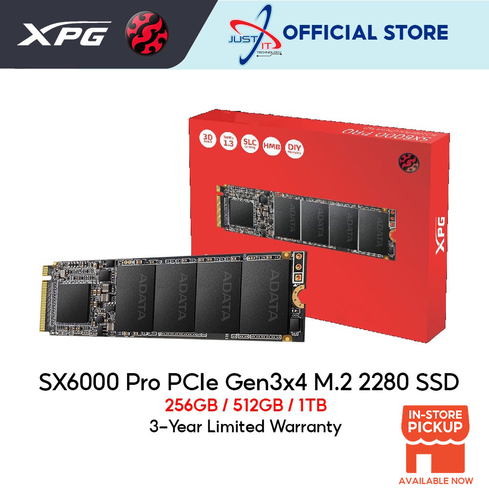 Adata XPG SX6000 Pro M.2 2280 PCIE Gen 3X4 SSD ( 256GB / 512GB / 1TB ...