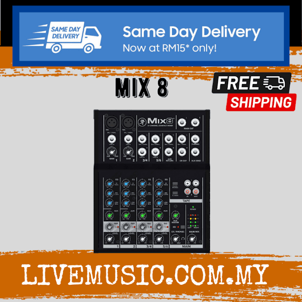 Mackie Mix8 8-channel Compact Mixer (MIX 8/MIX-8) | Shopee Malaysia
