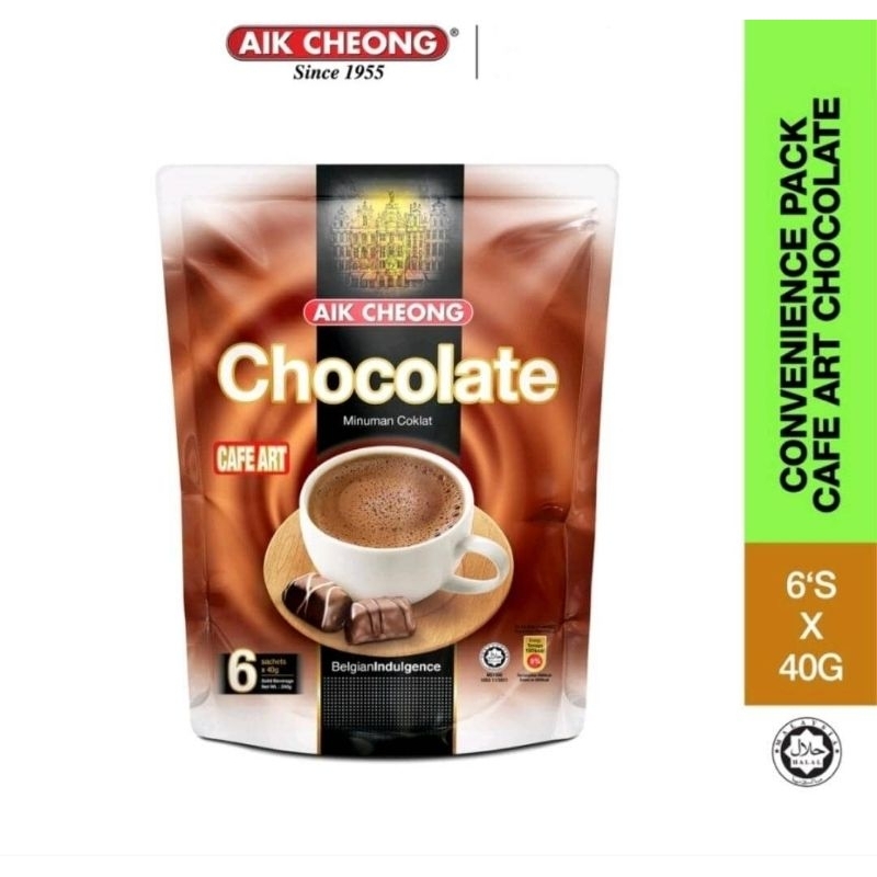 Aik Cheong Convenience Pack Cafe Art 240g ( 40 g x 6 sachets ) - Chocolate Cafe Art 3in1 Ready ...
