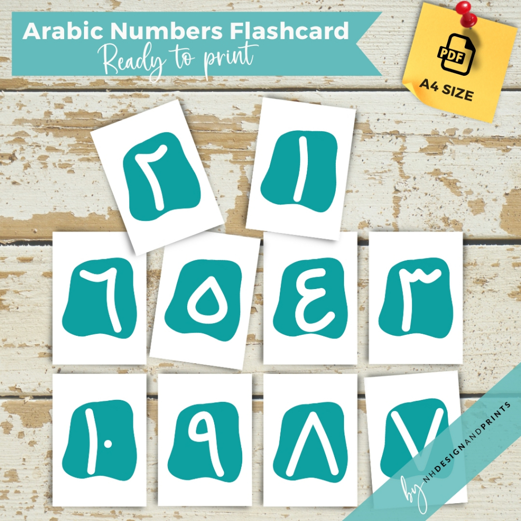 [PDF Soft Copy] Arabic Numbers Flashcard 1 to 10 | Flashcard Nombor ...