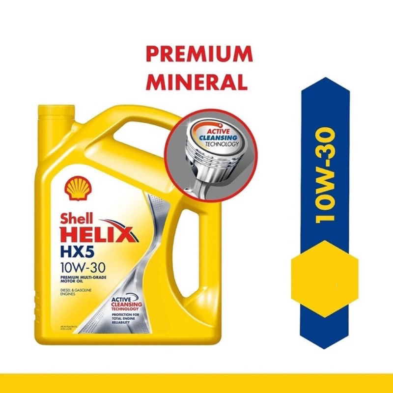 550051845 Shell Helix HX5 10W-30 mineral synthetic engine oil (3 liter ...