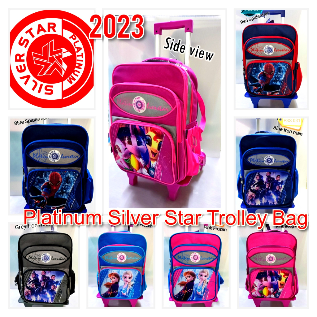 Platinum Silver Star 2023 Trolley School Bag 6 wheels PSS031 | Shopee ...