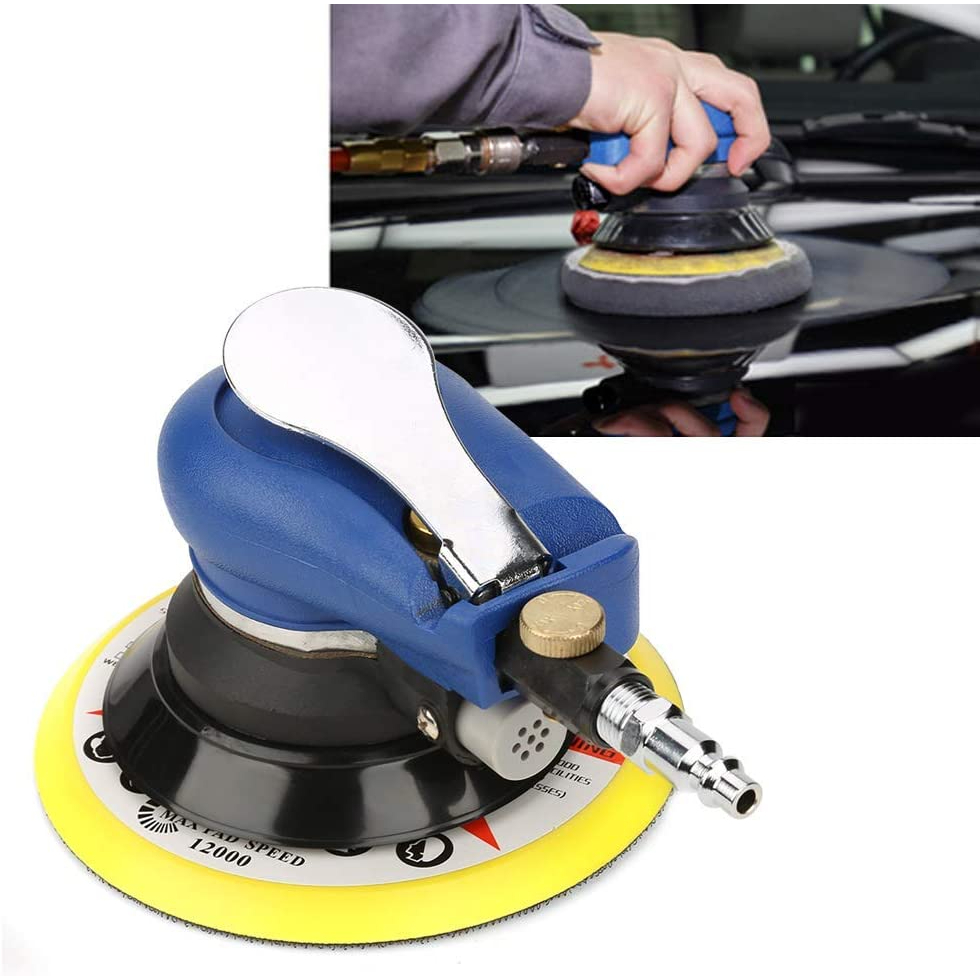 AOS 5 Inch Air Sander Vacuum Palm Random Orbital Pneumatic Round Polish ...