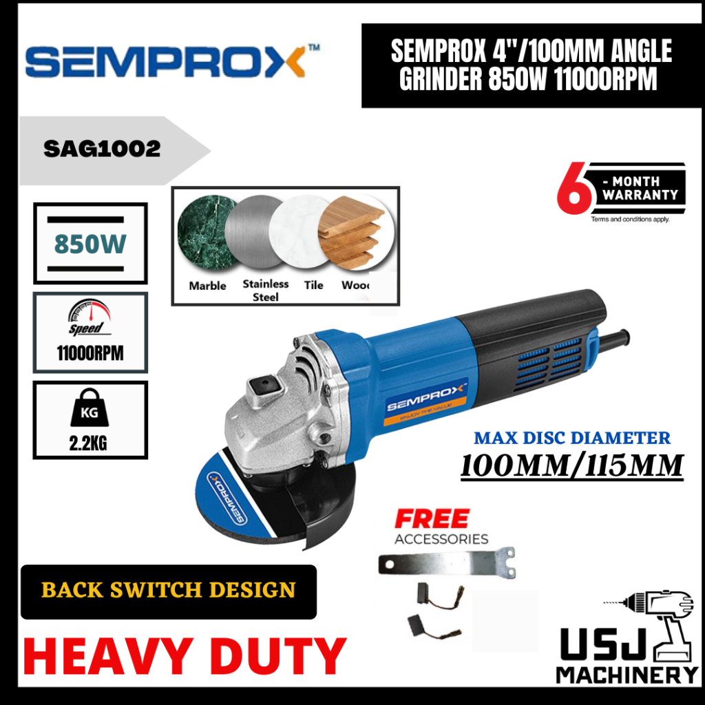 SEMPROX 850W 4"/100mm Angle Grinder SAG1002 | 6 Months Warranty ...