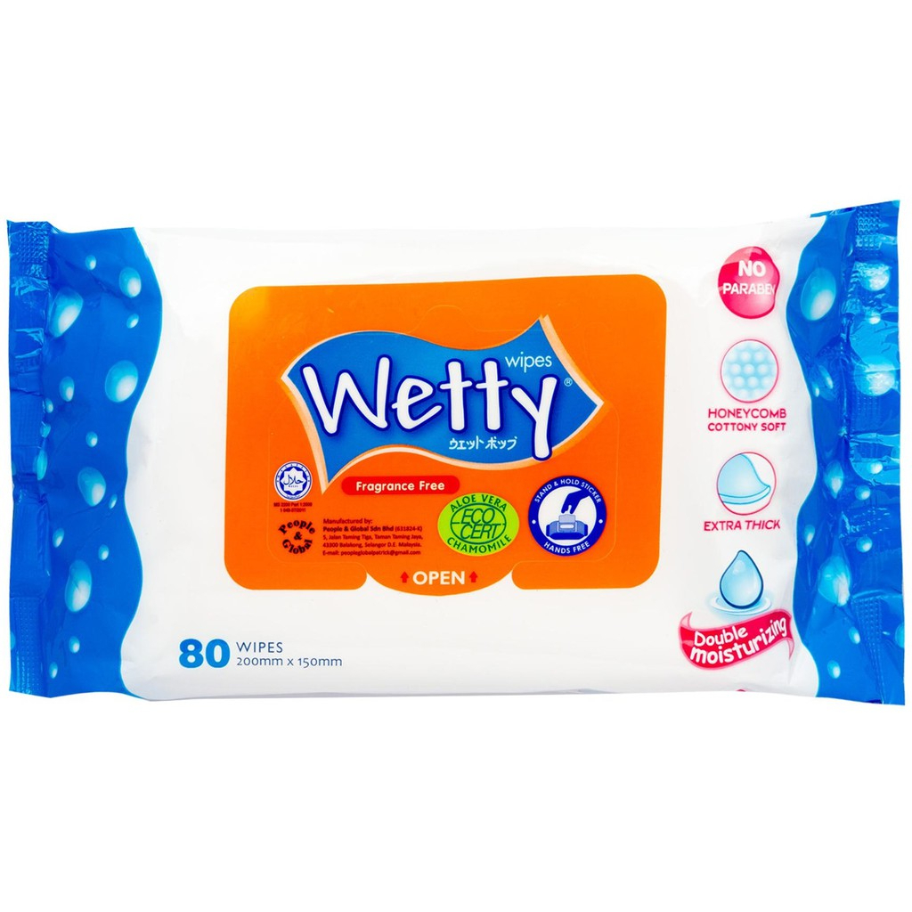 Wetty Wet Tissue Fragrance Free (80's/pack) | Shopee Malaysia