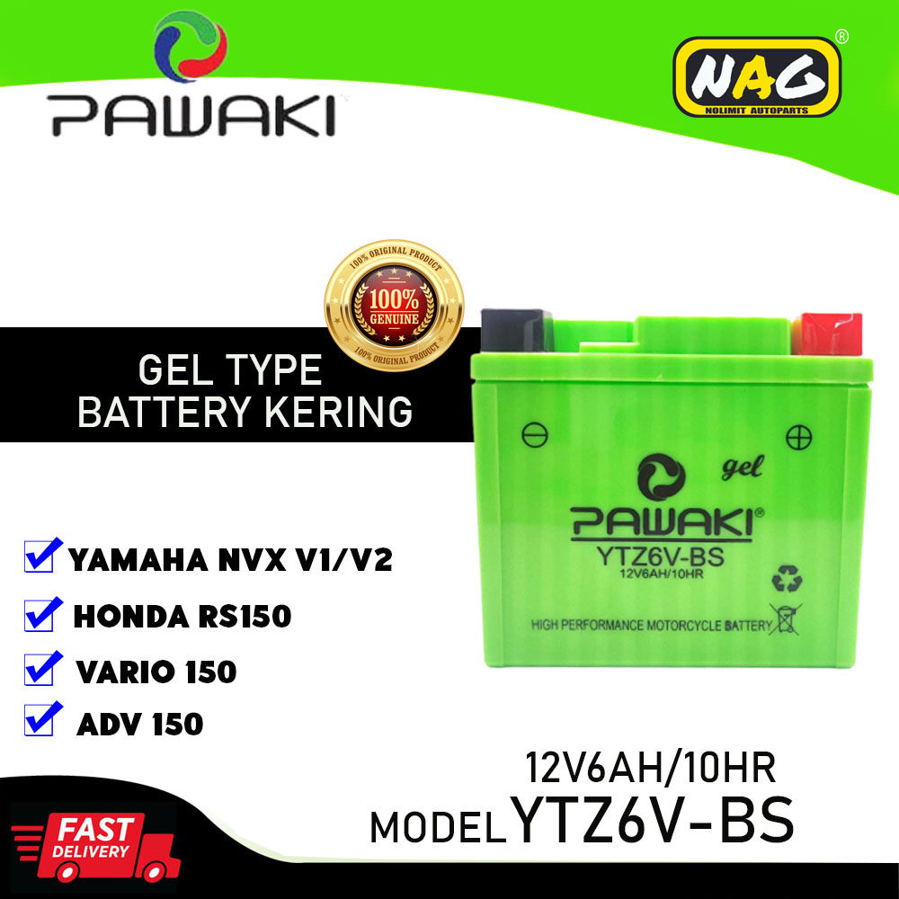 Pawaki Battery Pro Rider YTZ6V YTZ6V-BS Motorcycle Battery Moto Bateri ...