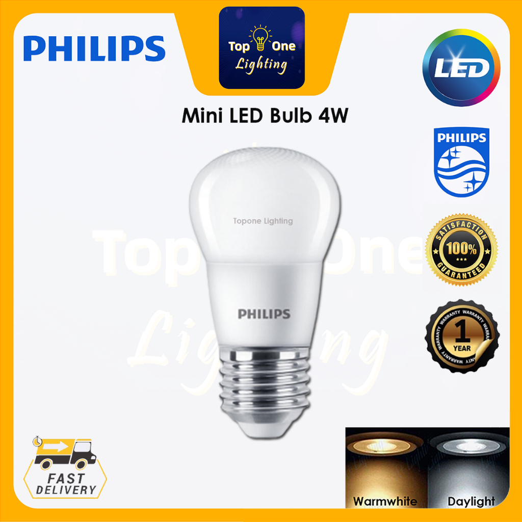 Philips Mini LED Bulb 4W ( 3000K Warm White / 6500K Daylight ) | Shopee ...