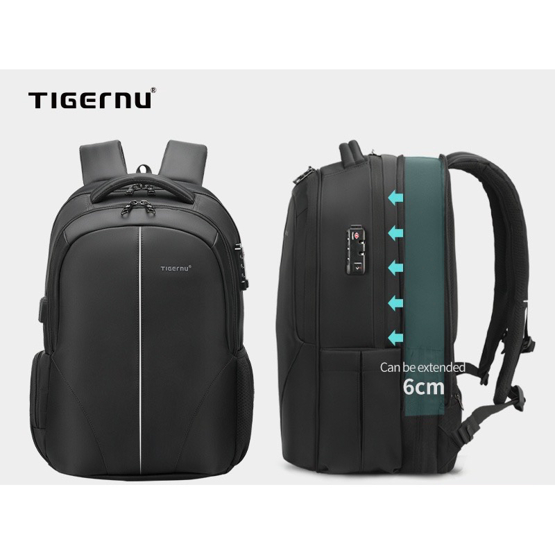 Tigernu Water Resistant Backpack Expandable Backpack Anti-theft Zipper ...