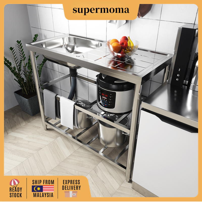 High Quality Stainless Steel Single Kitchen Sink With Stand Rak Sinki ...