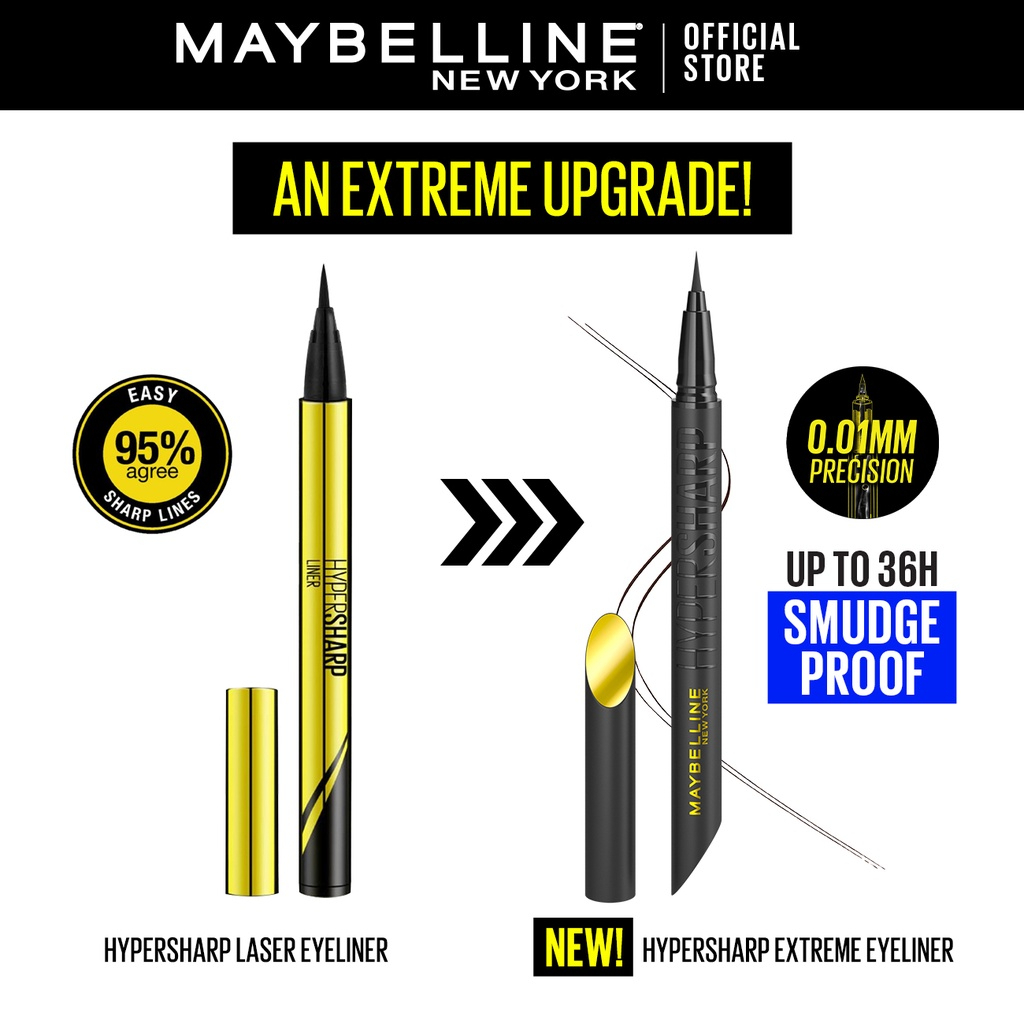 Maybelline Eyeliner New Hyper Sharp Extreme Liner Laser Liner (Black ...