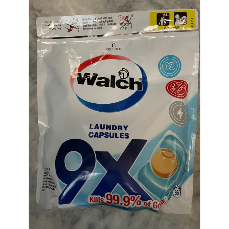 Walch 9X Antibacterial Laundry Capsules Refill (12g x 36 Pcs) | Shopee ...