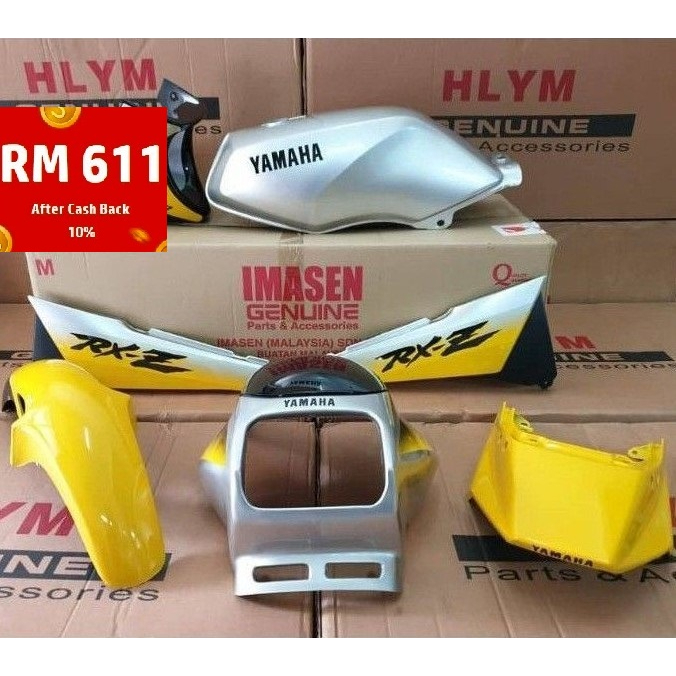 🔥Y863 YAMAHA RXZ IMASEN KUNING YAHOO/MILI/RXZ HLYM MUDGUARD TEBAL🔥COVER SET WITH STICKER SIAP ...