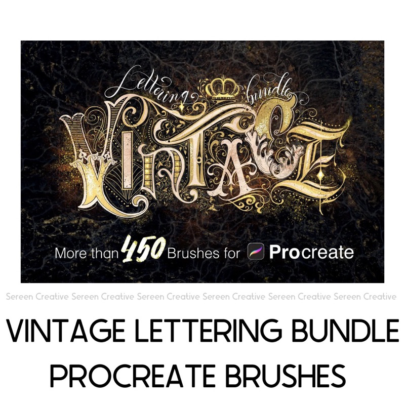 P254 Vintage Lettering Bundle (Medieval Manuscript, Baroque Lettering ...