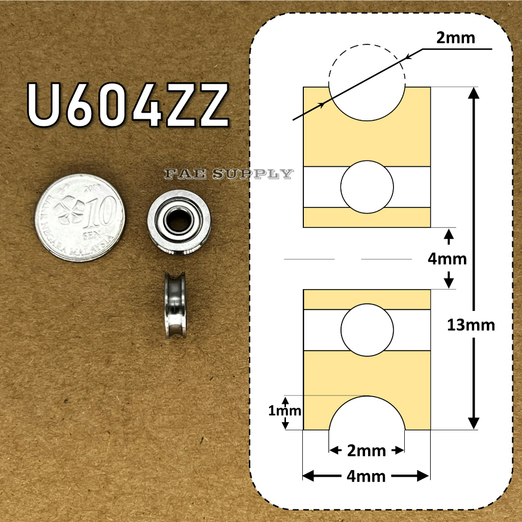 Pulley U V Groove Ball Bearing SG15 LFR50 623 624 604 | Shopee Malaysia