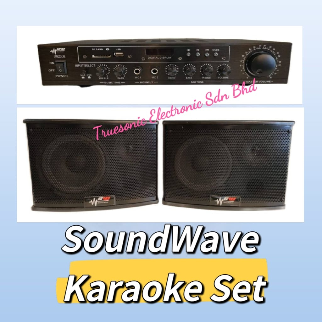 SOUNDWAVE SW230K AMPLIFIER + SOUNDWAVE CS650 6.5" 2 WAY KARAOKE SPEAKER ...