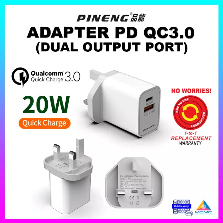 New model Pineng PN-505 Quick Charge 3.0 Power Adapter 20W Dual Output ...