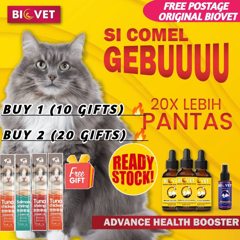 [ORIGINAL HQ] BIOVET ADVANCE HEALTH BOOSTER 30ml | Vitamin Kucing gemuk ...