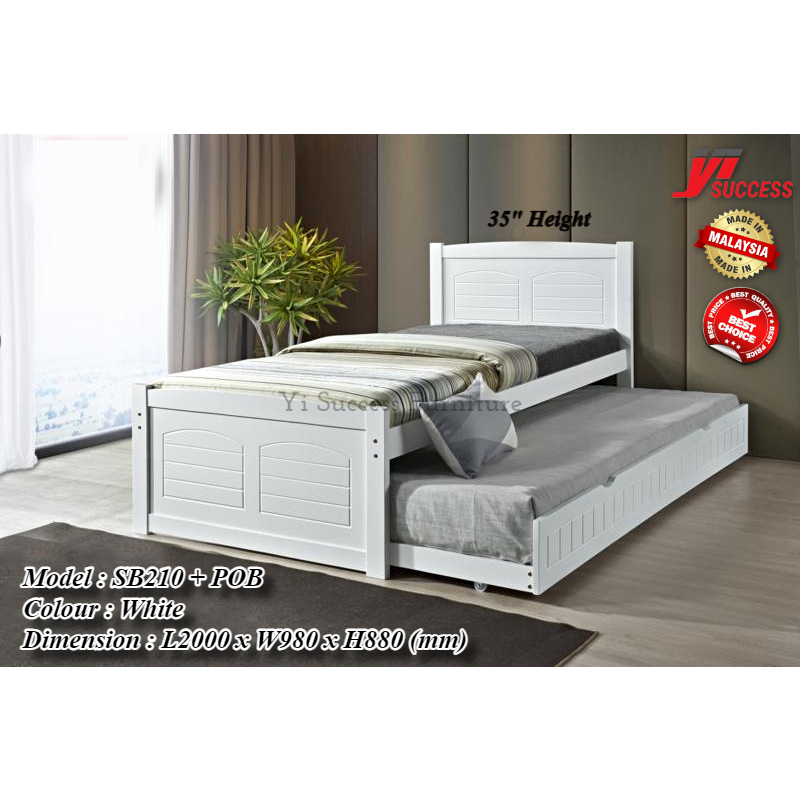 Yi Success Jeana Wooden Single Bed Frame / Solid Wood Single Bed ...