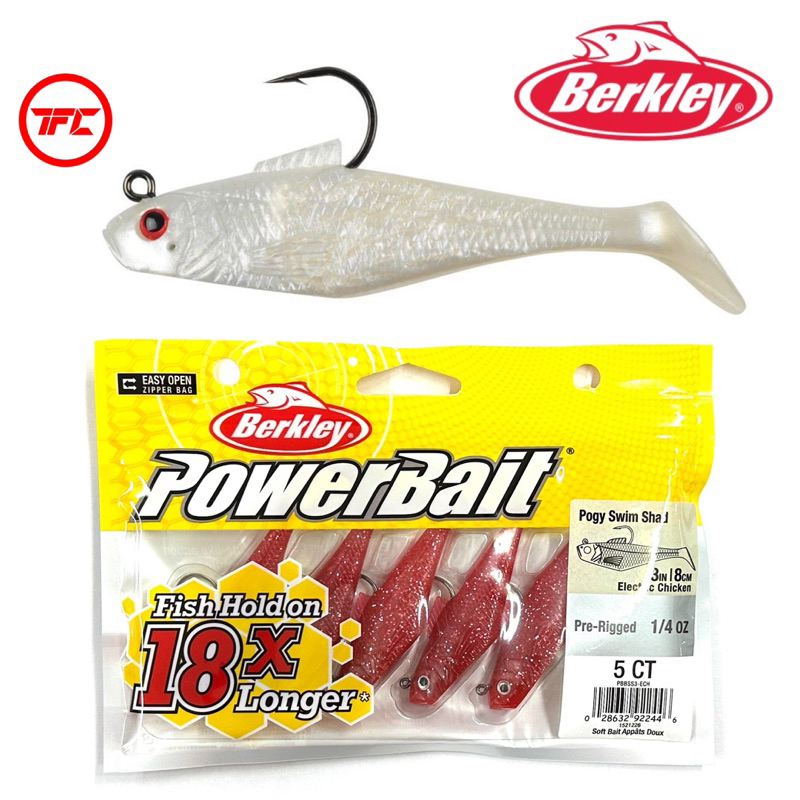 Berkley Pogy Swim Shad 3” 8cm Power Bait Pre-Rigged Soft Bait Lure ...