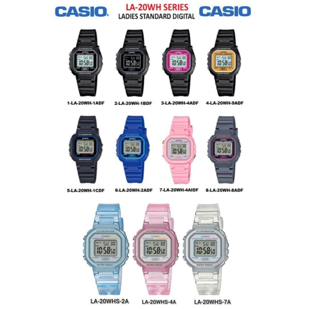 Casio digital LA-20WH Series Unisex & Kids Digital Youth Design Resin Band..LA-20WHS | Shopee ...