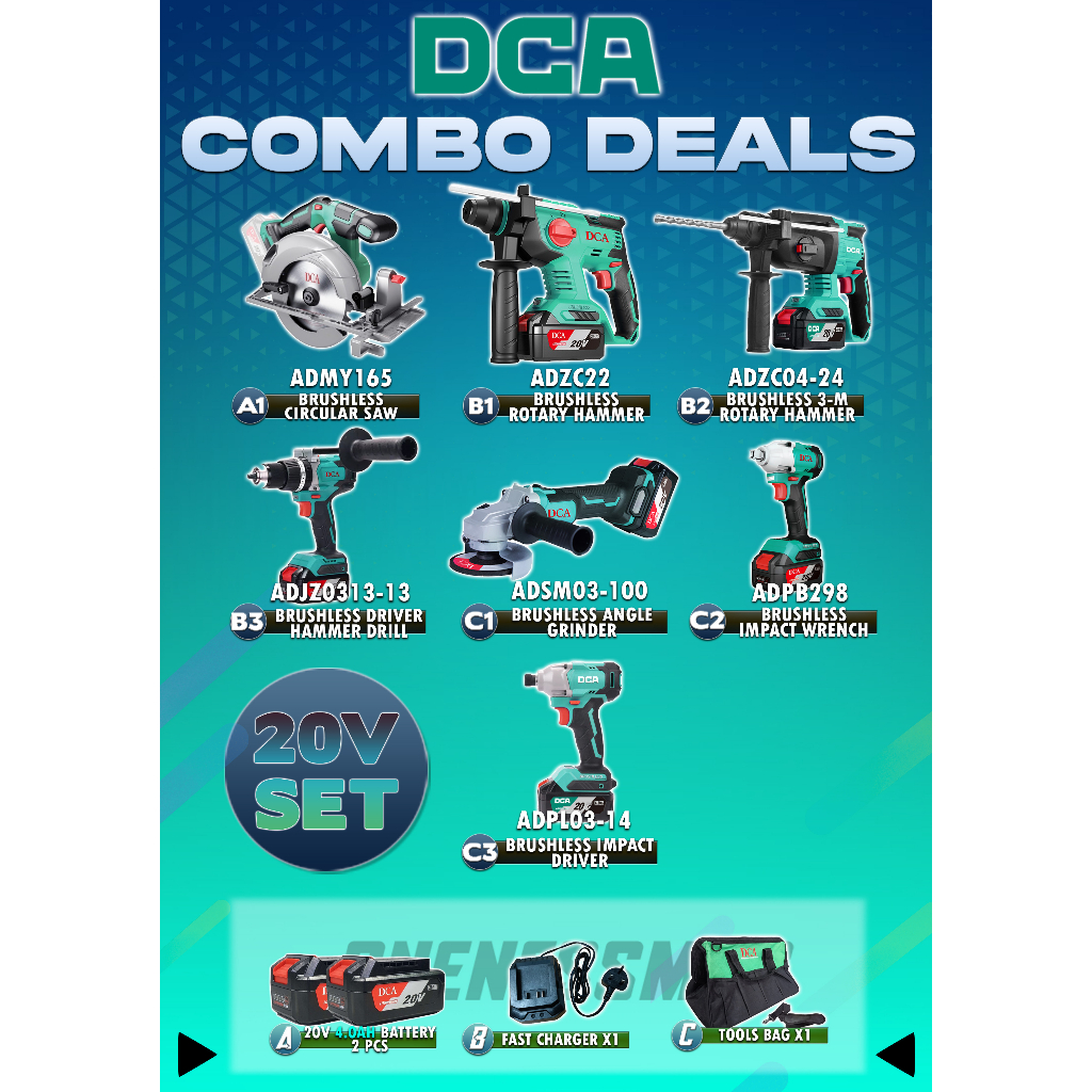 DCA 20V CORDLESS DRILL COMBO SET | Shopee Malaysia