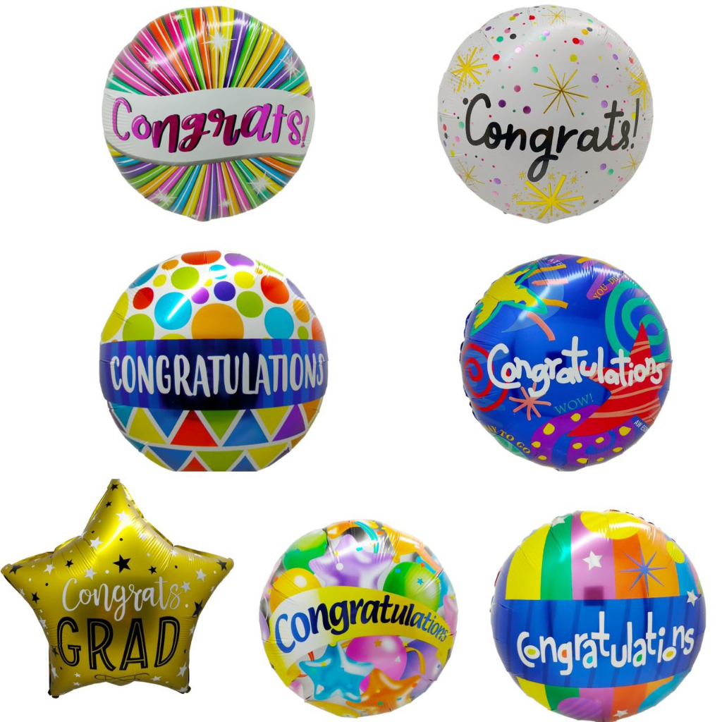 MJS - FOIL BALLOON 18 INCH CONGRATS GRAD , CONGRATULATIONS GRAD READY ...