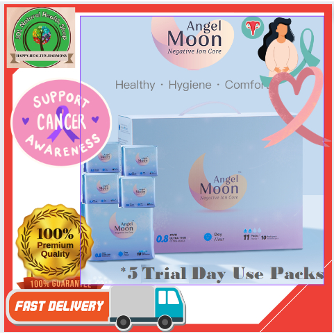 Angel Moon Anion Sanitary Anti Bacterial Pads ( Day Use ) 5 Packs ...