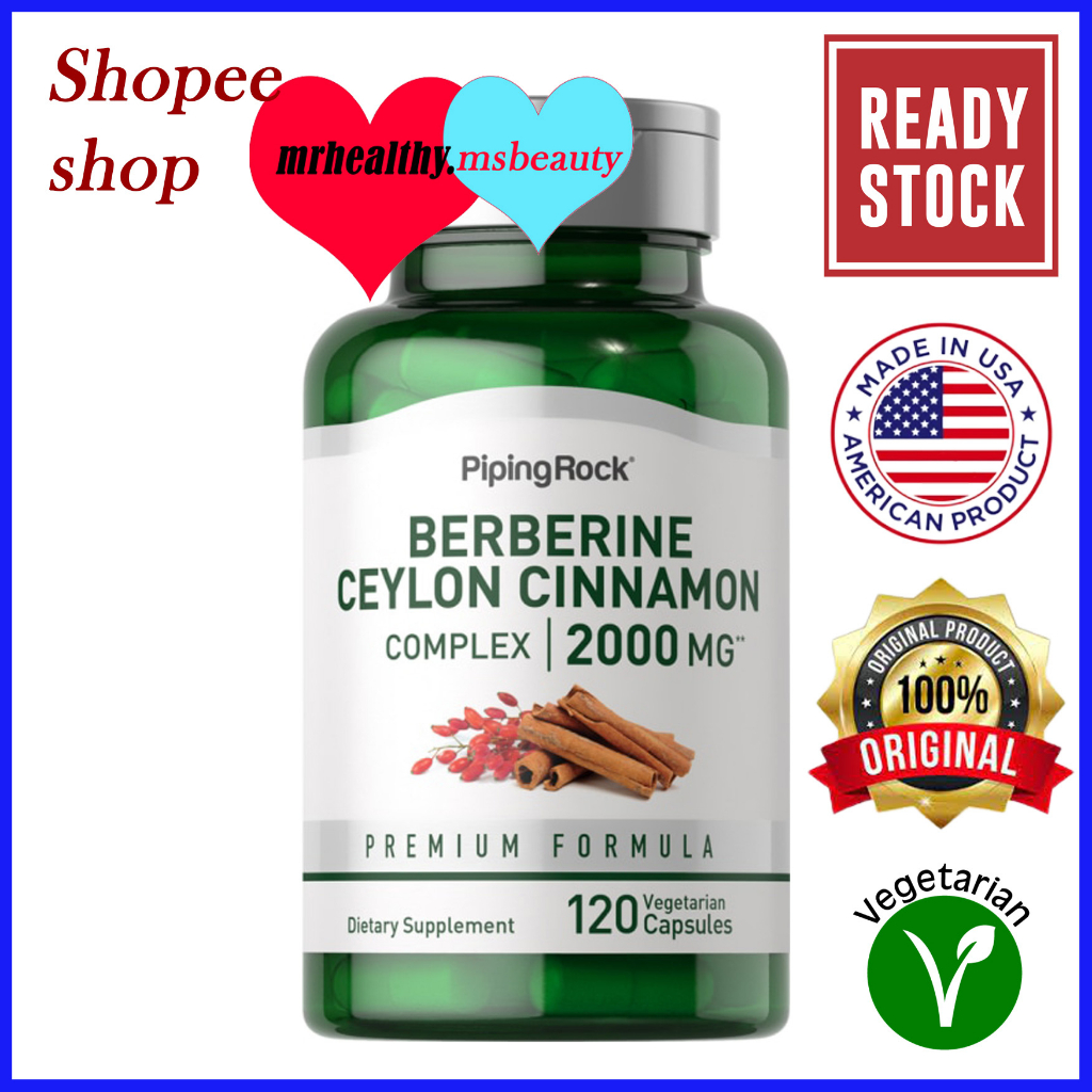 PipingRock Berberine Ceylon Cinnamon Complex, 2000 mg, 120 Vegetarian ...