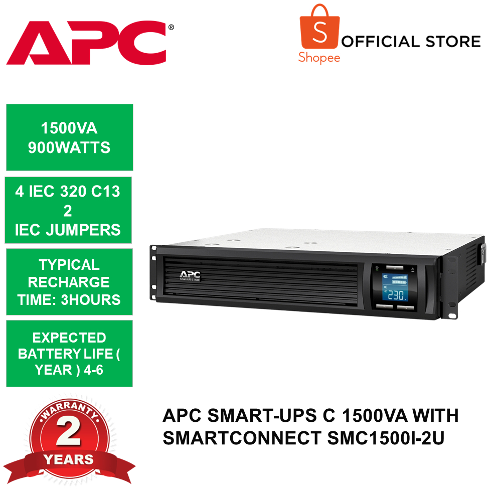 APC SMART-UPS C 1500VA RACK MOUNTABLE LCD RM 2U 230V SMC1500I-2U | Shopee Malaysia